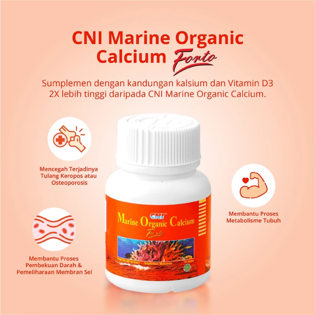 Suplemen Kalsium CNI Marine Organic Calcium Forto 30 tablet - Ramuan Herbal