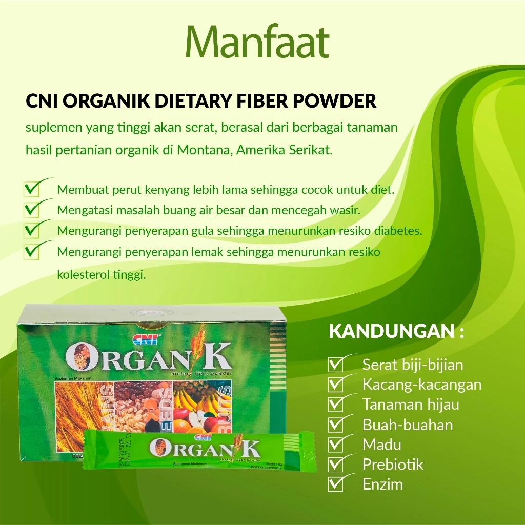 Suplemen Serat CNI Organik Dietary Fiber Powder - Ramuan Herbal