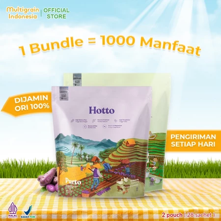 Hotto Purto Oat Mame 2 Pouch Isi @16 Sachets - Ramuan Herbal
